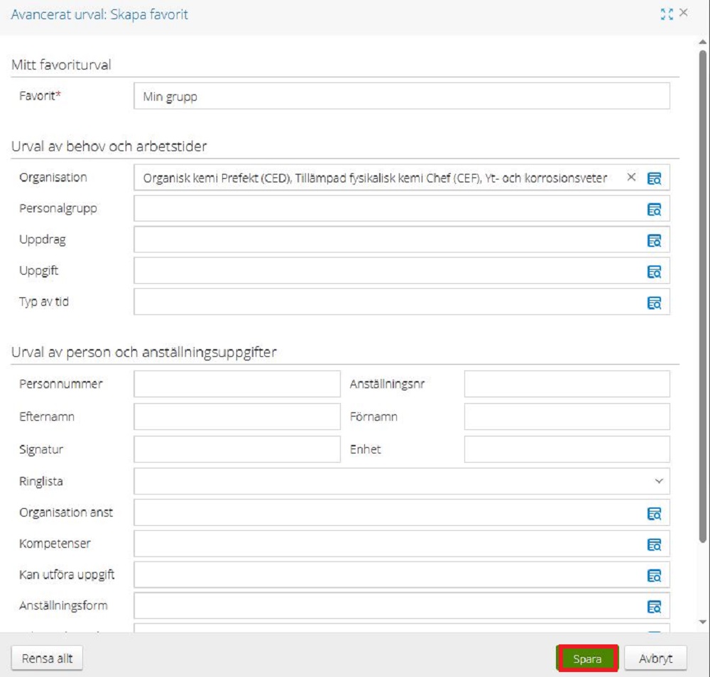 Advanced option in Medvind | KTH Intranet